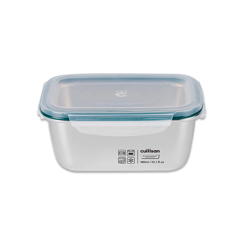 Simple Stainless Microwave-safe Lunch Box - Rectangle 980ml – CUITISAN