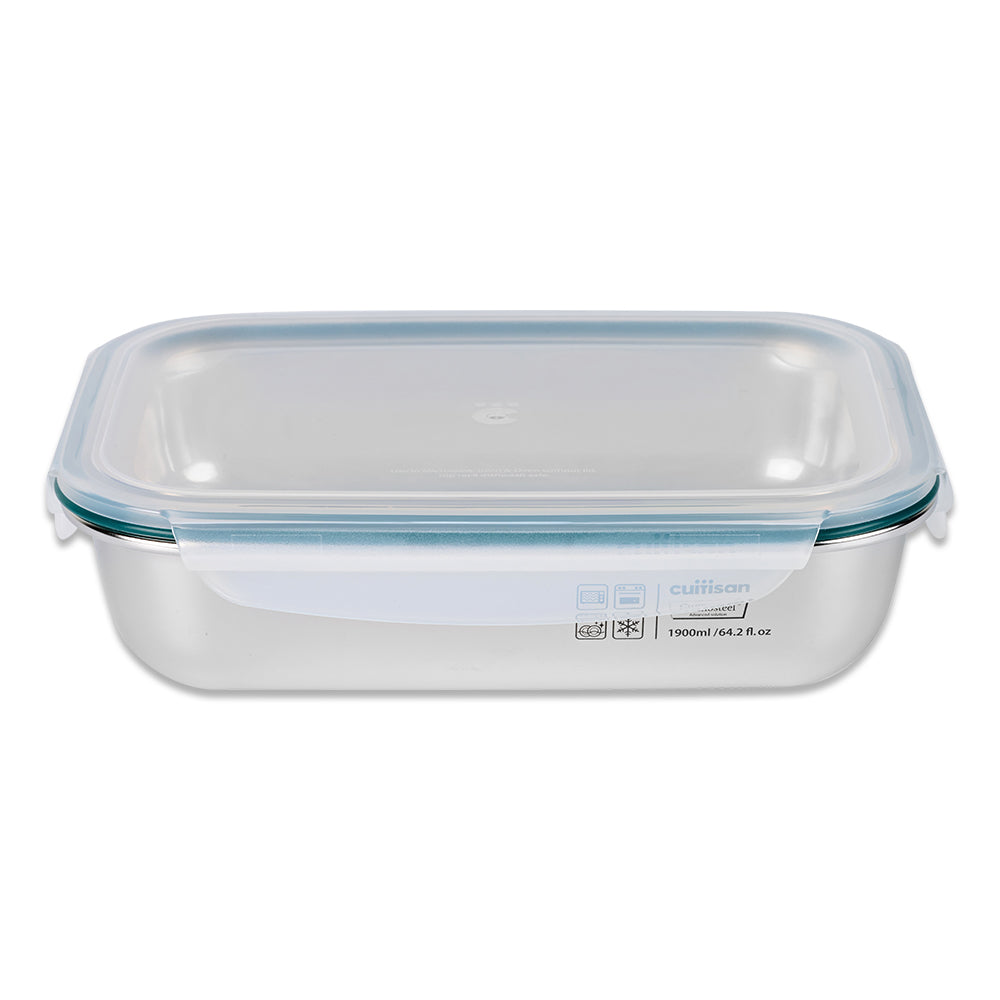 Simple Stainless Microwave-safe Lunch Box - Rectangle 1900ml – CUITISAN
